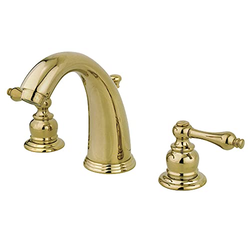 Kingston Brass KB982AL Victorian Widespread Lavatory Faucet with Pop-Up, 5-1/4-Inch, Polished Brass