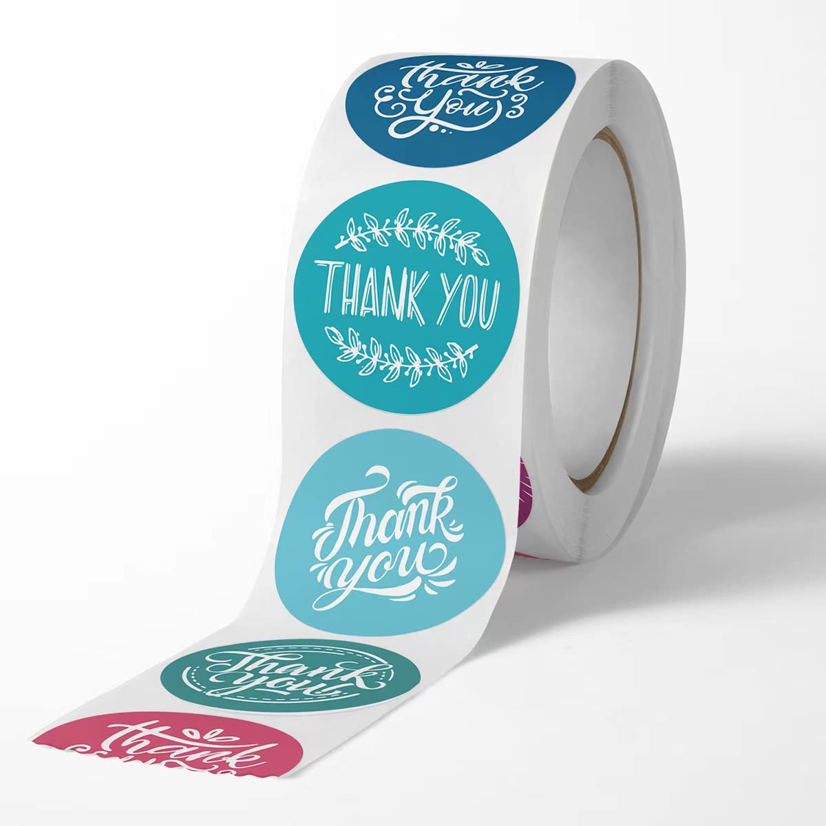 Thank You Sticker Labels 2000 Pcs(4 Rolls, 500 Pcs/Roll, 6 Designs) for Packaging Small Business, Envelope Seal (1 Inch)