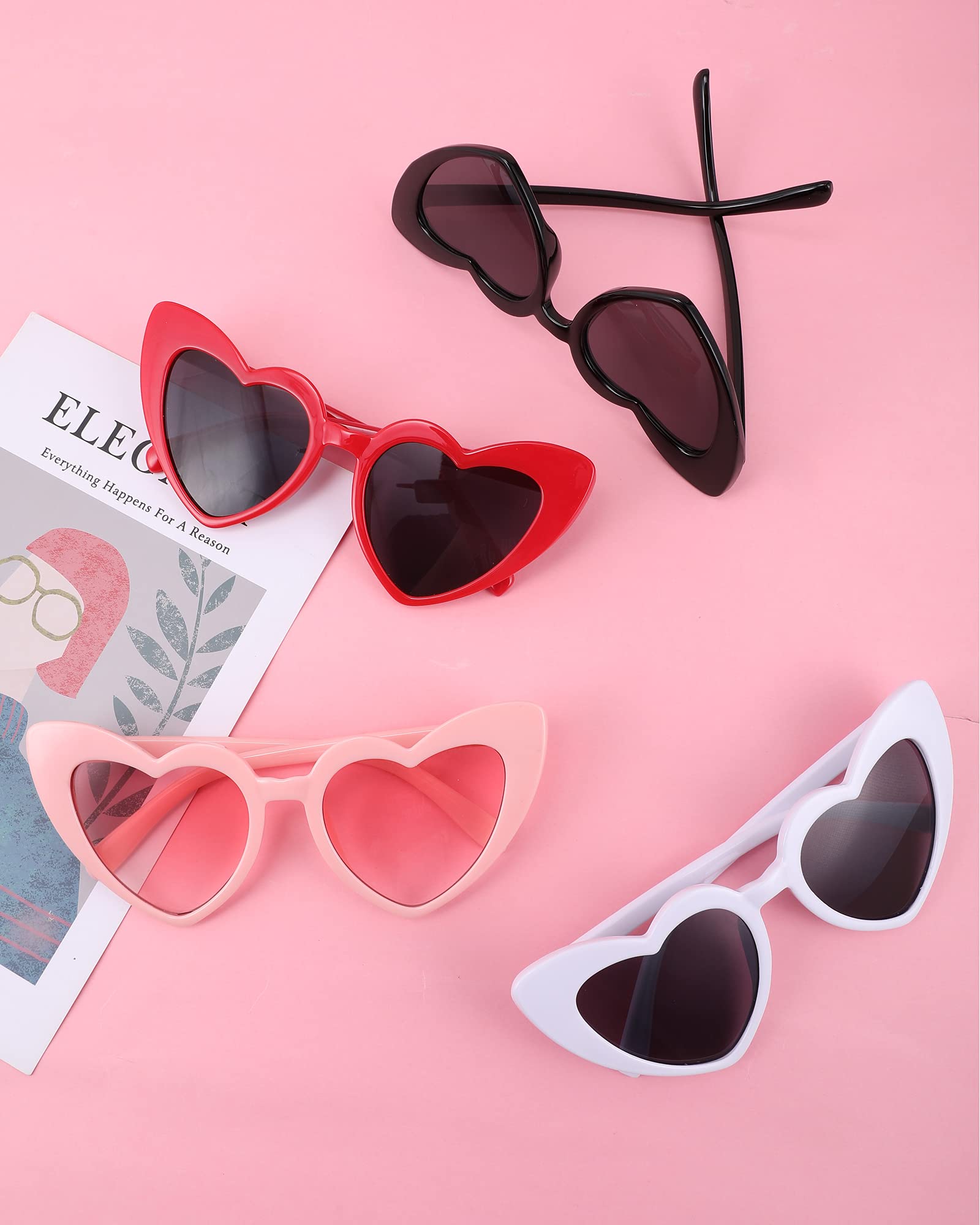 FEISEDY Vintage Heart Shaped Sunglasses Women Stylish Love Eyeglasses B2421-P1