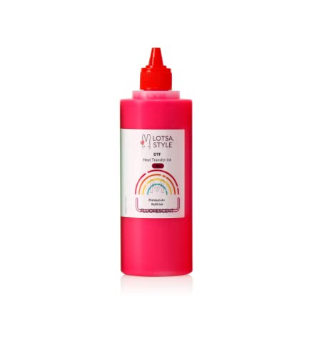 Premium PRO Fluorescent DTF Ink Refill for Inkjet Printers Heat Transfer Film Printing (250ml, Magenta)