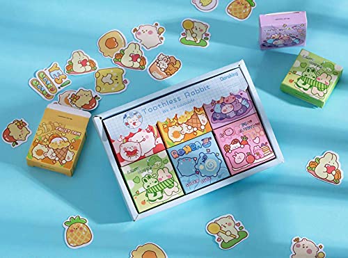 Doraking 300PCS Cute Cartoon Decoration Adhesive Writable Stickers for Scrapbook Planners Junk Journaling (Blue)