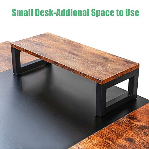 DOUBLERUI Computer Desk 47", Home Office Writing Study Laptop Table,Modern Simple Style PC Desk with Splice Board, Black and Vintage