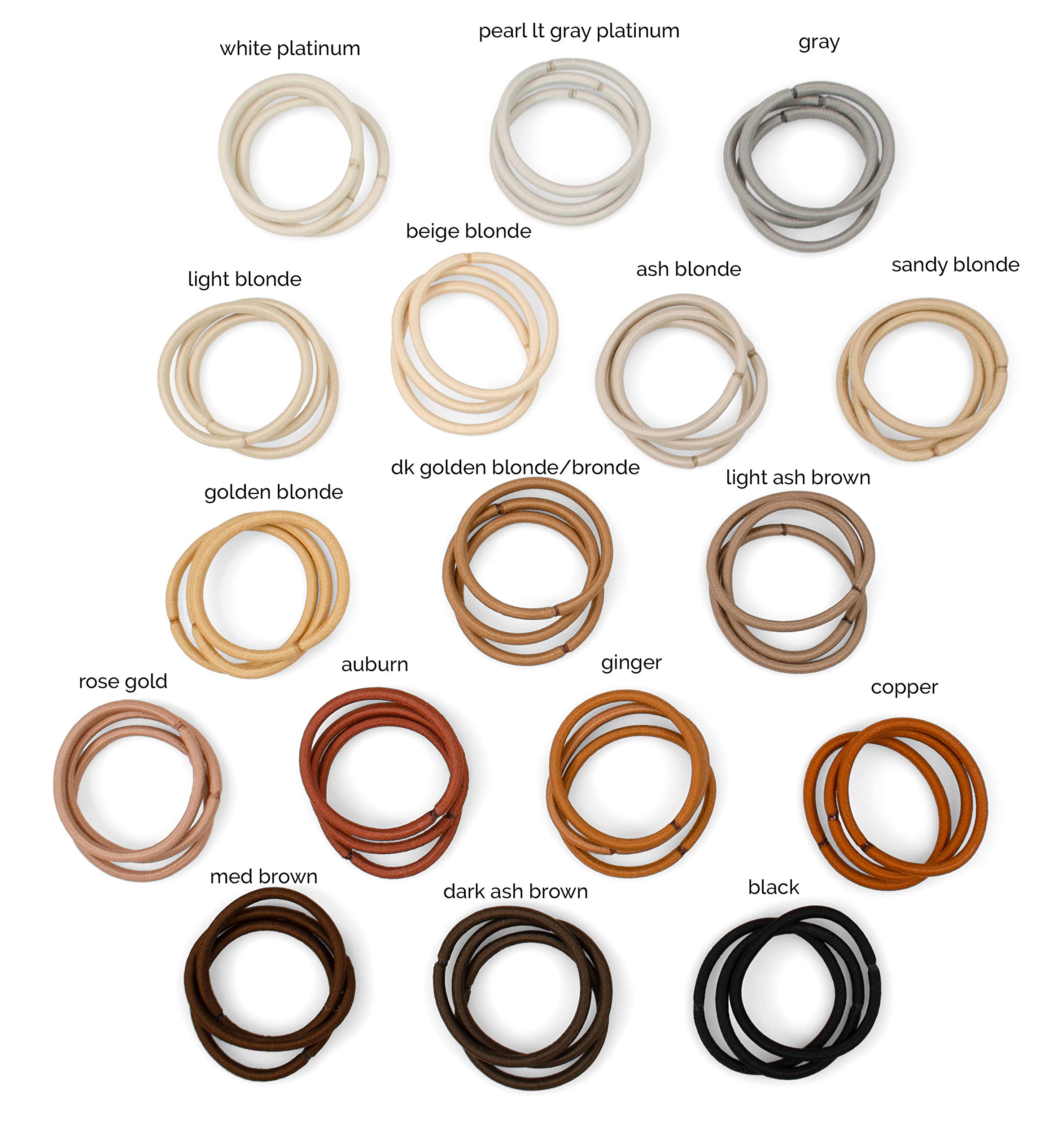 Cyndibands Hair Ties for Red Hair- 4mm Elastic Ponytail Holders - Match Your Hair Color Bands - 24 Count (Redheads - Auburn, Ginger, Copper)