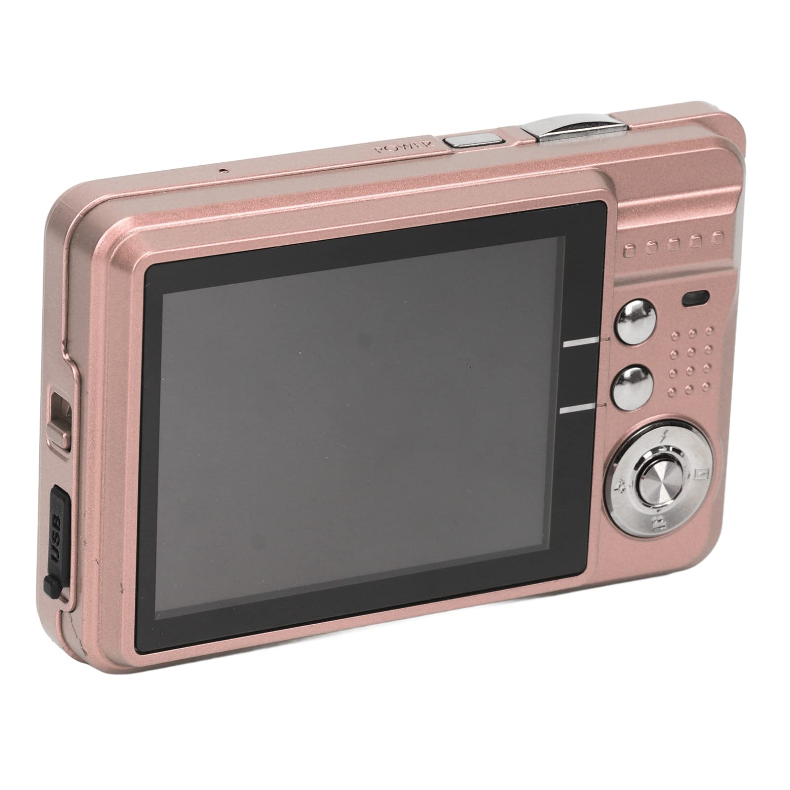 Digital Camera, Builtin 4K Antishake Rechargeable Compact Camera with Fill Light for Photography (Pink)
