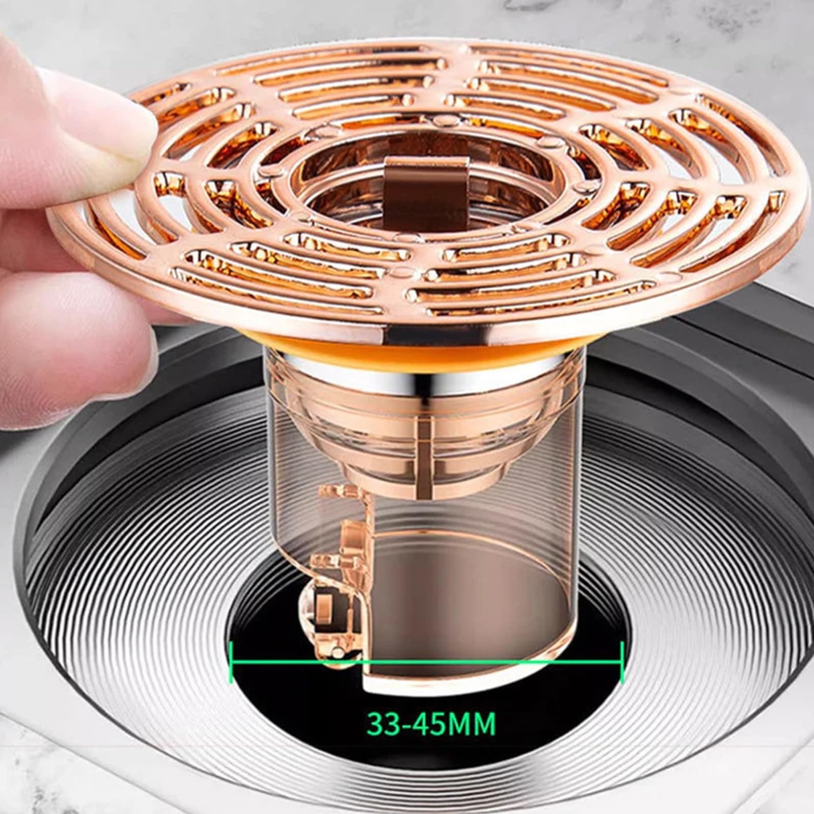 Magnetic Self-Closing Odor Proof Floor Drain Core, Drain Backflow Preventer, Floor Drain Odor Stopper for Kitchen Bathroom Bathtub Shower Room (Brass)