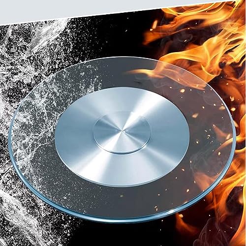 DOUKI 30" Glass Lazy Susan Turntable Dining Table Centerpiece Tabletop Rotating Tray, Rotatable Serving Tray Serving Plate, Aluminum Alloy Bearing (Color : Clear, Size : 28inch(70cm))