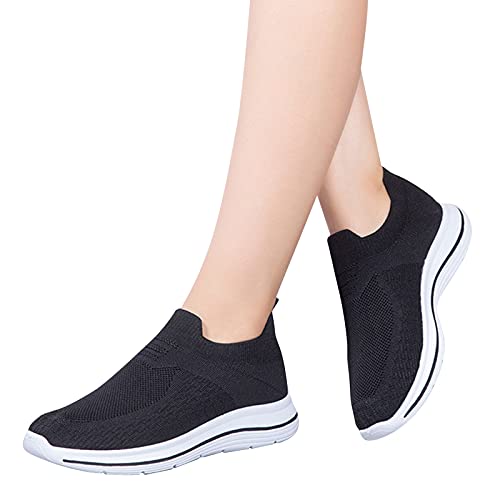 FASDNENDYS Shoes Fashion Comfortable Running Solid Flat Lightweight Ladies Color Women's Friendly Shoes Black