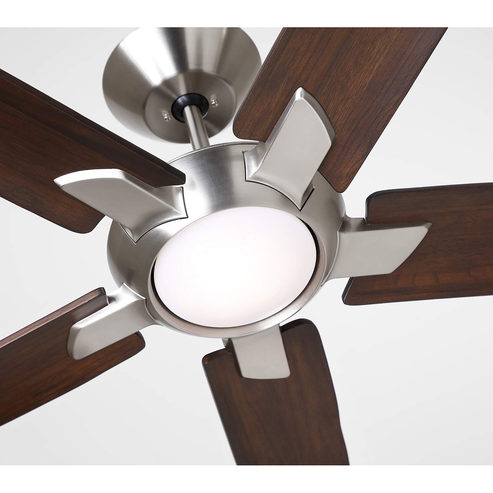 Dorian Eco 72 Inch Ceiling Fan with Light | Dimmable LED Fixture with Premium DC Motor | 6-Speed Wall Control with Brown Solid Wood Blades with and Downrod Mount, Oil Rubbed Bronze
