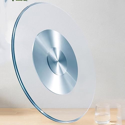 DOUKI 30" Glass Lazy Susan Turntable Dining Table Centerpiece Tabletop Rotating Tray, Rotatable Serving Tray Serving Plate, Aluminum Alloy Bearing (Color : Clear, Size : 28inch(70cm))