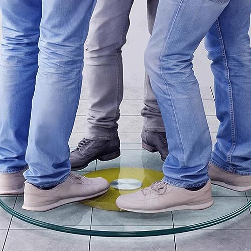 DOUKI Tempered Glass Lazy Susan Turntable, 39inch Clear Tabletop Rotating Serving Tray, Round Large Rotating Tray For Dining Table, Easy To Share Food (Color : Gold, Size : 70cm(28inch))