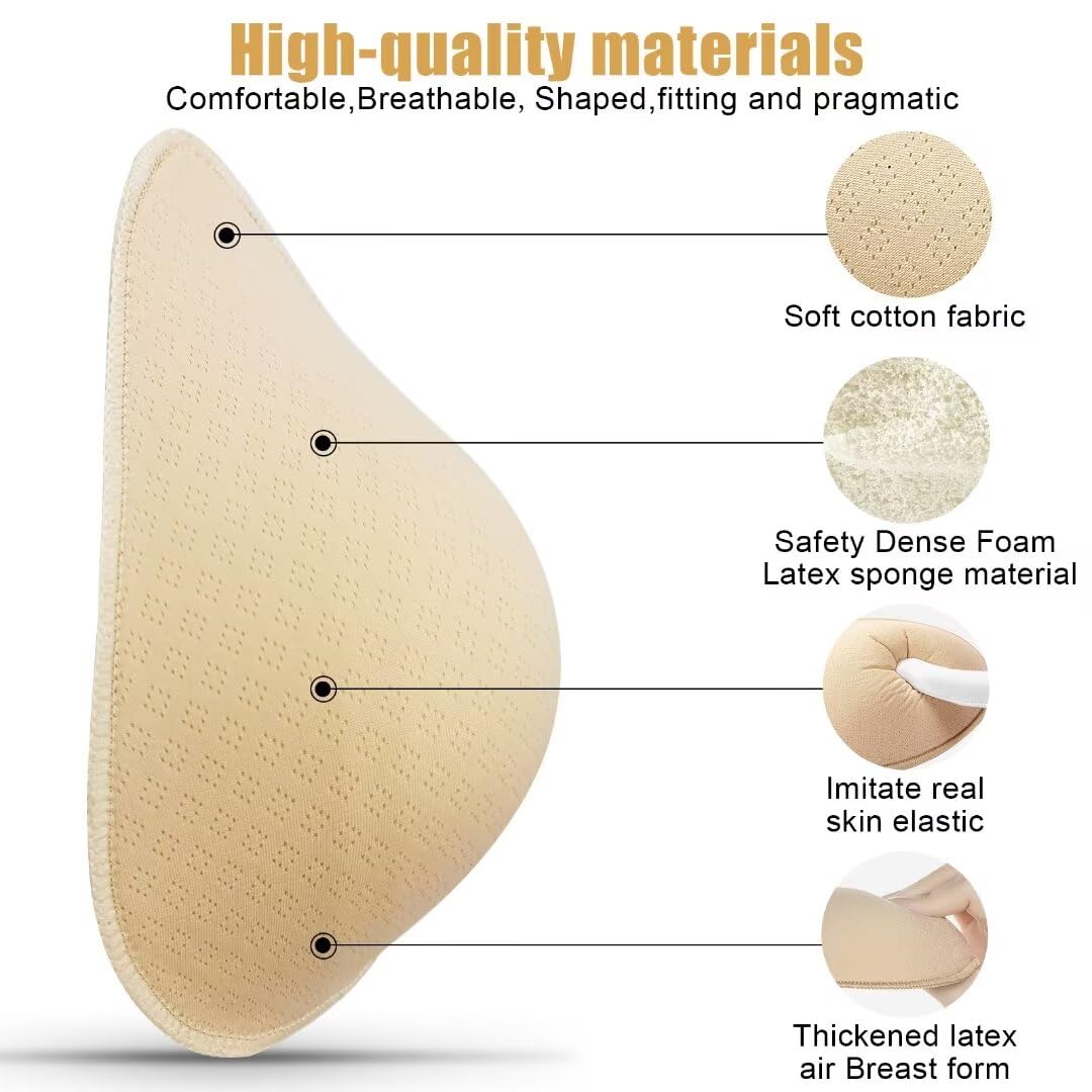 CYTMTZGA Latex Foam Mastectomy Breast Prosthesis Breast Forms Lightweight Ventilation Used Women Pocket Post-Surgery Bra Sp2L