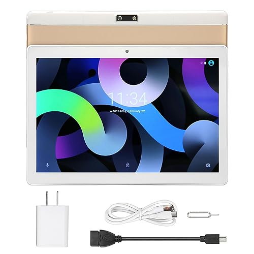 DAUERHAFT Tablet PC, Support GPS FM Ten Core CPU 4G Call 100-240V HD Tablet for Travel (US Plug)