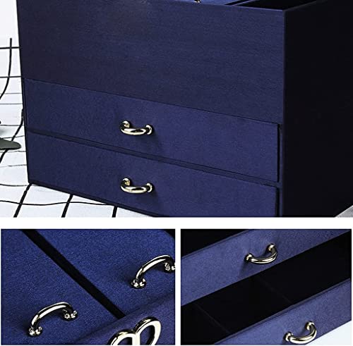 KYUSAR Jewelry Case Jewelry Boxes 3-Layer Silk Surface Velvet Jewelry Organizer Box Jewelry Display Storage Case Small 2 Watch Pillow Box. Jewelry Organizer ( Color : Onecolor , Size : 23x20x19cm )
