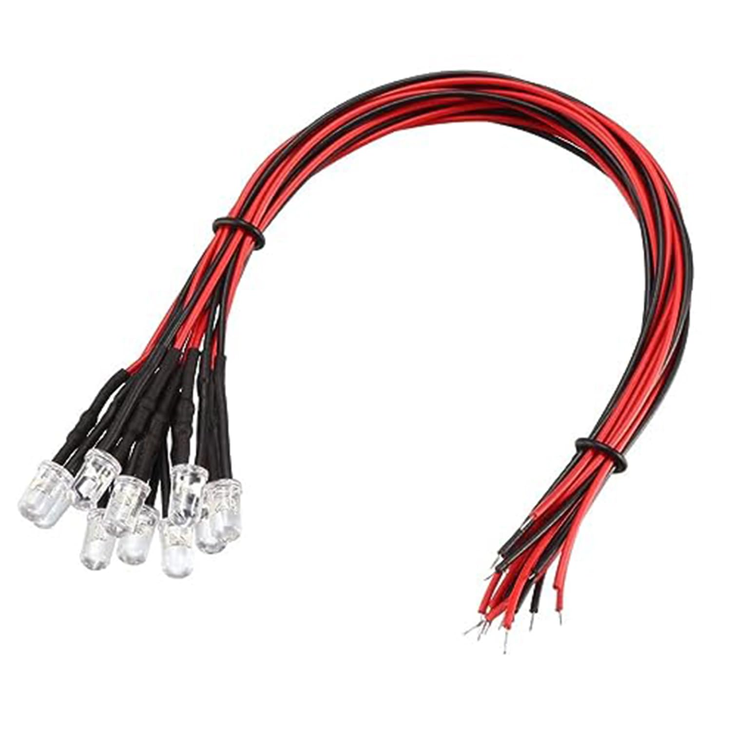 MTQY 20pcs 3mm Pre Wired LED, White DC3-5V Clear Lens, Light Emitting Diodes