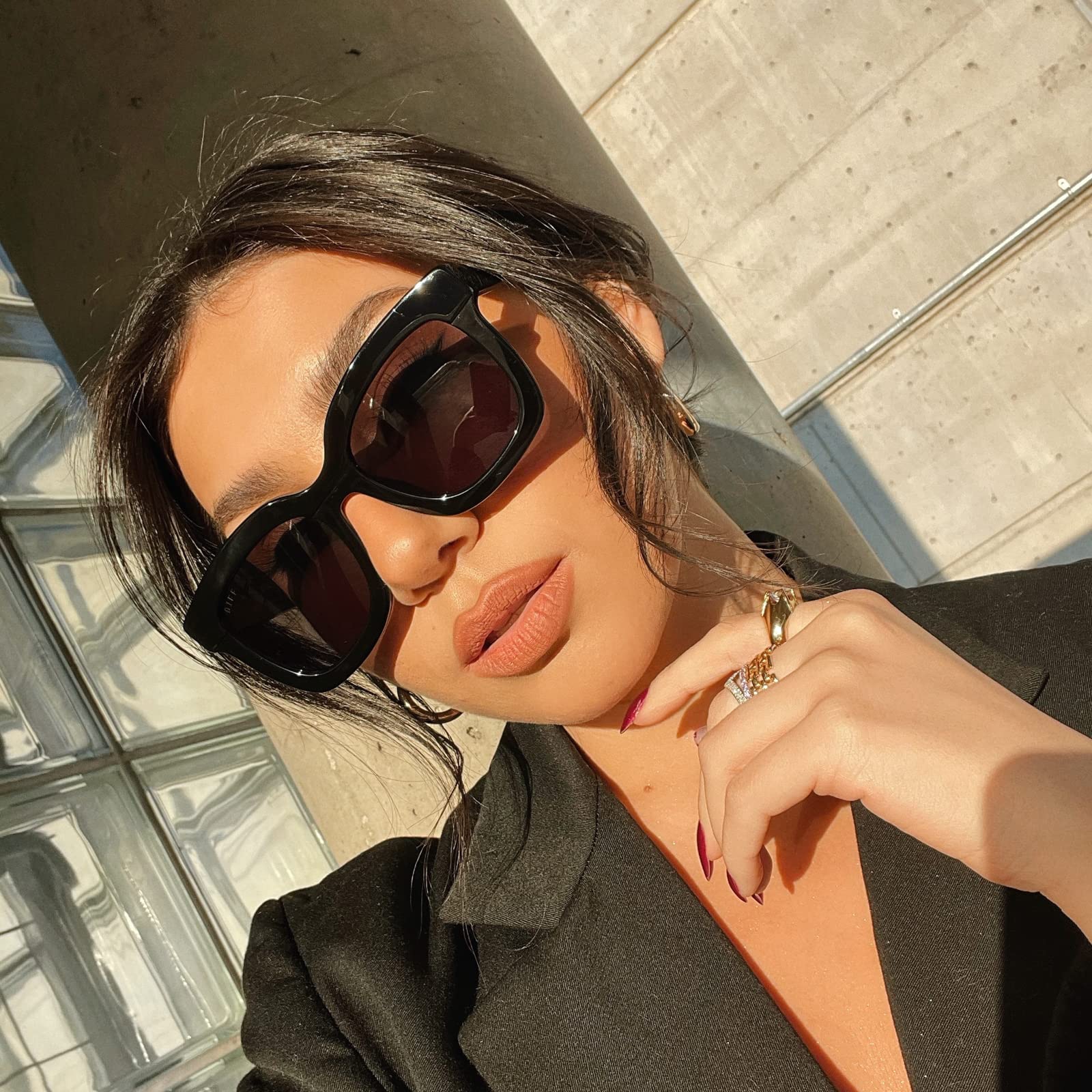 DIFF Eyewear Carson Black One Size