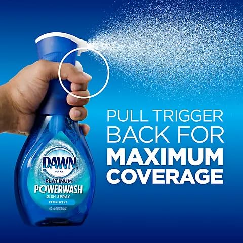Dawn Powerwash Spray Refill, Fresh Scent, 1 Starter Kit + 2 Refills (1) Set with Dishwashing Sponges, 24 pack (1) Boxed by Fusion Shop Store