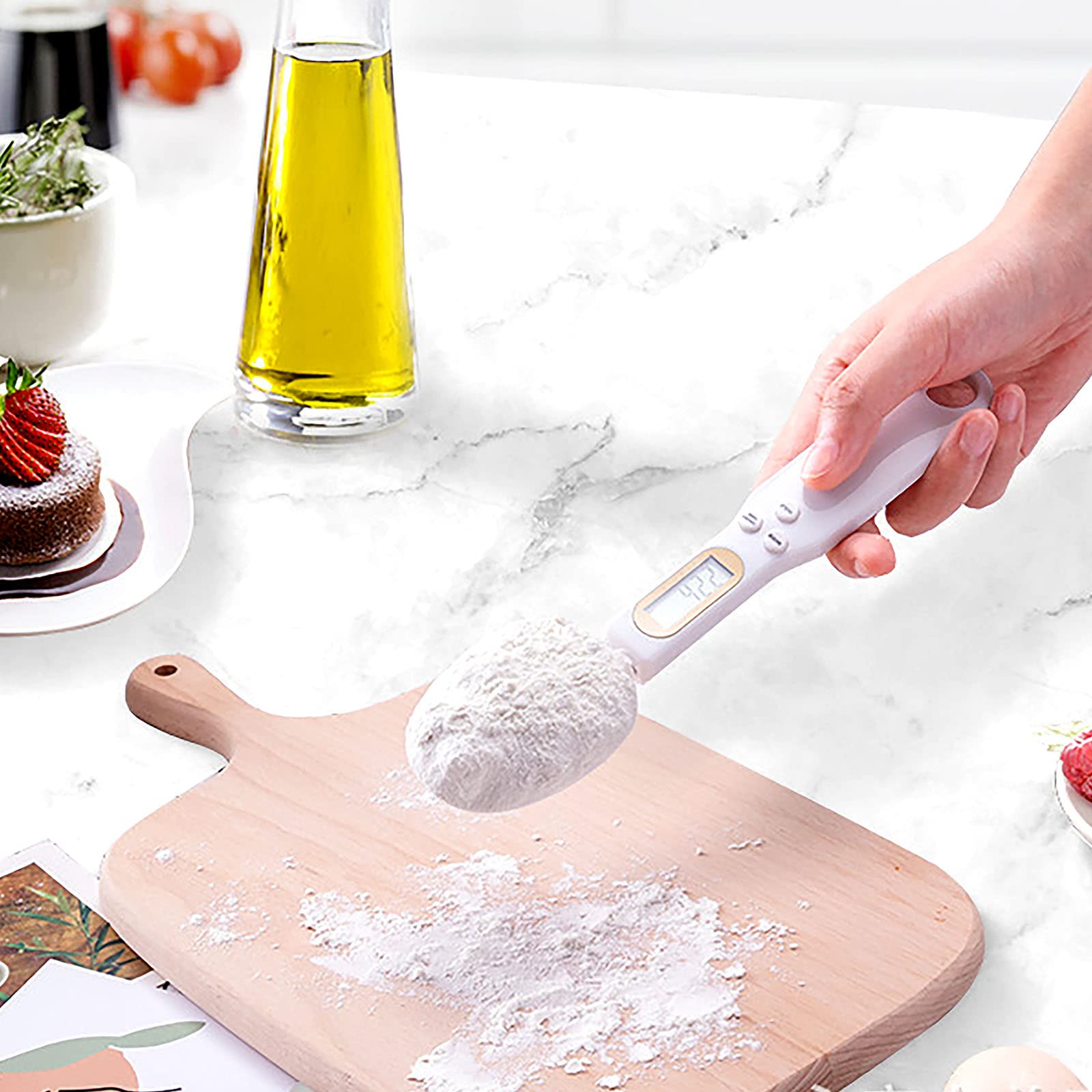 Digital Food Scale Food Scale: Spoon Scale,Electronic Food Scale Digital Spoon Scale 500g/0.1g Small Scale with LCD Display Digital Kitchen Scale for Coffee Power,Pills,Tea,Flour,Oil,Baking.