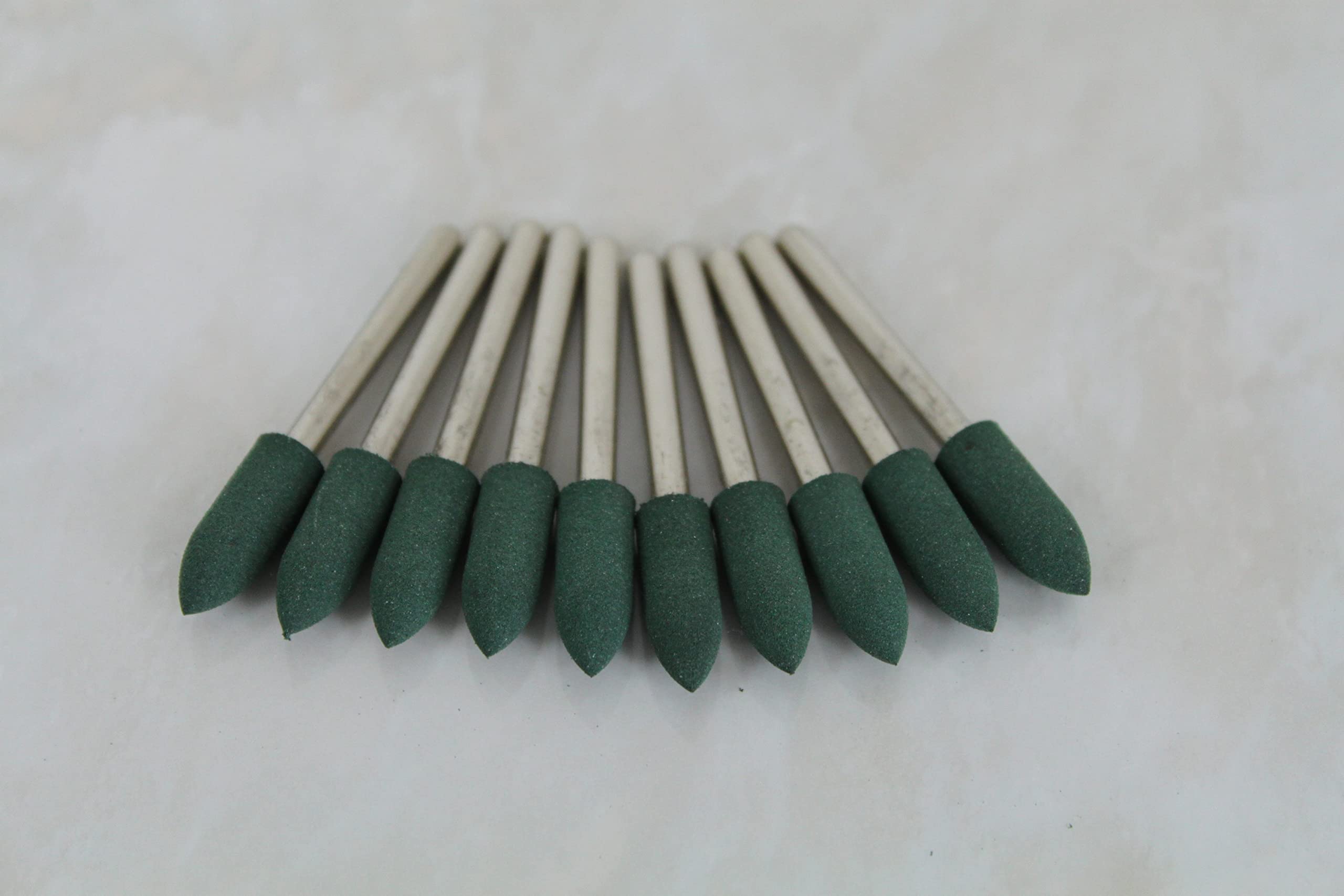 TEMO 10 pc 6 mm (1/4 Inch) Bullet Rubber Rotary Tool Polishing Burr with 3 mm (1/8 Inch) Shank for Dremel Rotary Tools