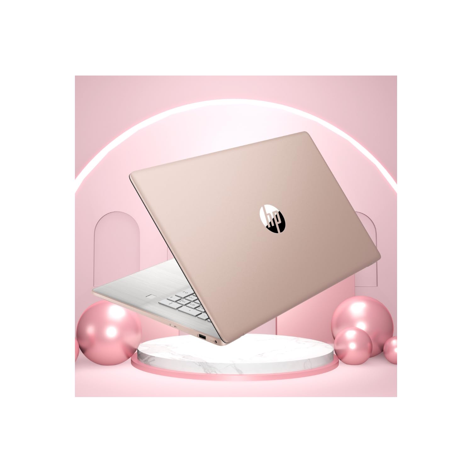HP Essential 17t Buisness Laptop, 17.3" HD+ Touchscreen, Intel Core i7-1355U, 4GB RAM, 1TB SSD, Webcam, HDMI, Backlit Keyboard, Fingerprint Reader, Wi-Fi 6, Windows 11 Pro, Pale Rose Gold