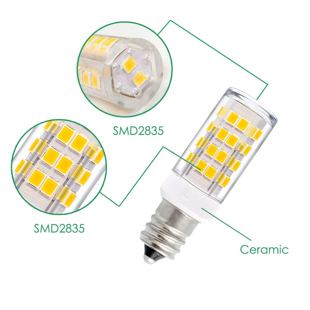E12 SES LED Light Bulbs Capsule Bulbs Small LED Corn Light Bulbs 5W AC110-120V 400Lm Warm White 3000K Chandelier Candelabra Light Bulbs 6 Pack by ENUOTEK