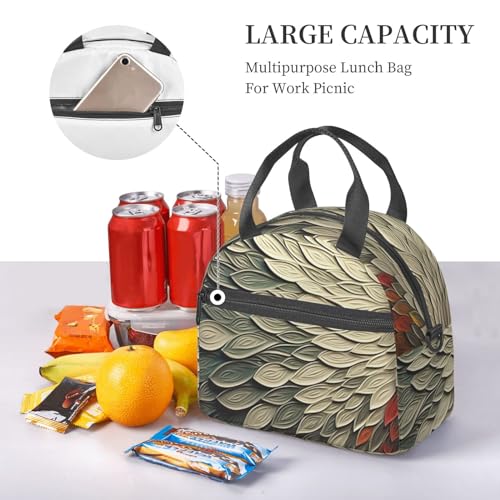 DEHIWI Abstract Artwork Lunch Bag For Women Men Reusable Insulated Lunch Box Lunch Cooler Tote Bag For Work Picnic Travel