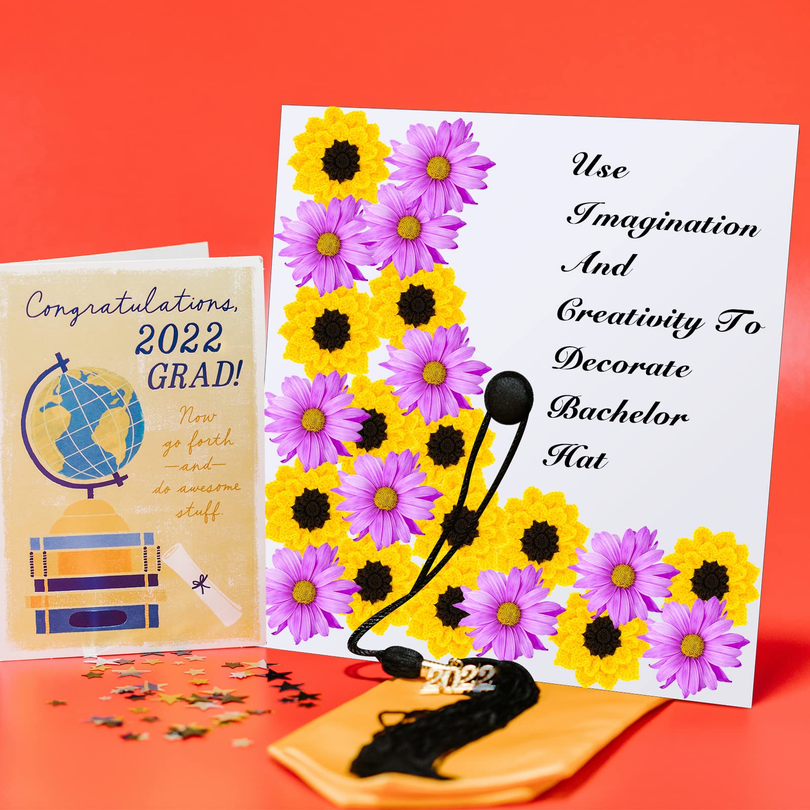 Graduation Cap Topper Blank Sublimation Graduation Cap Topper Sticker White Adhesive Grad Hat Decoration Blank Grad Cap Decals Printable with Inkjet or Laser Printers for Graduation Party (30 Pcs)