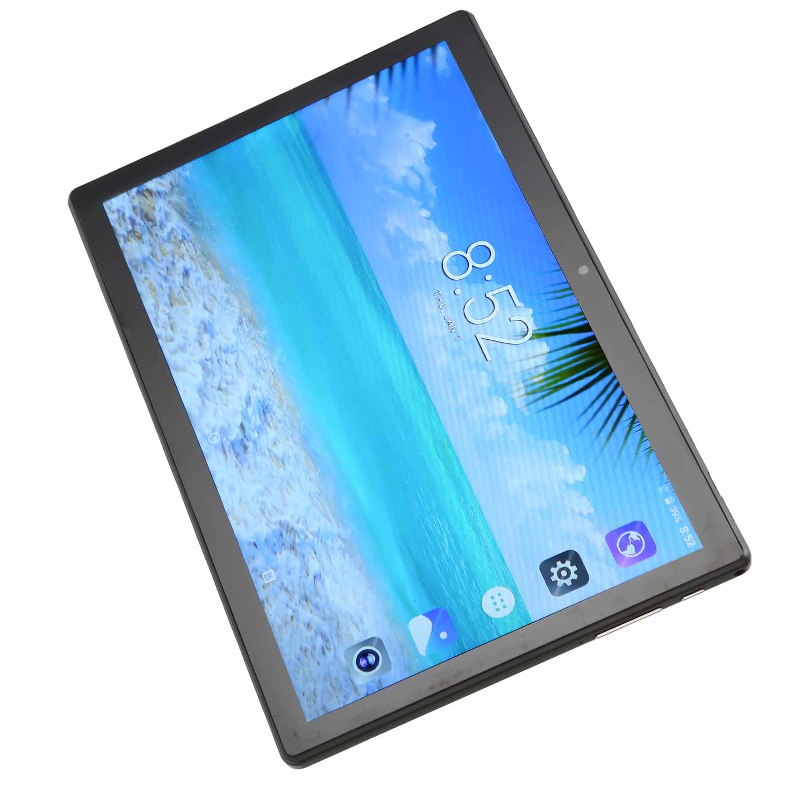 DAUZ 10.1 Inch Portable Tablet, US Plug 100β240V 6GB RAM 128GB ROM HD Tablet 2.4G 5G WiFi for Android 10 for Work (Black)