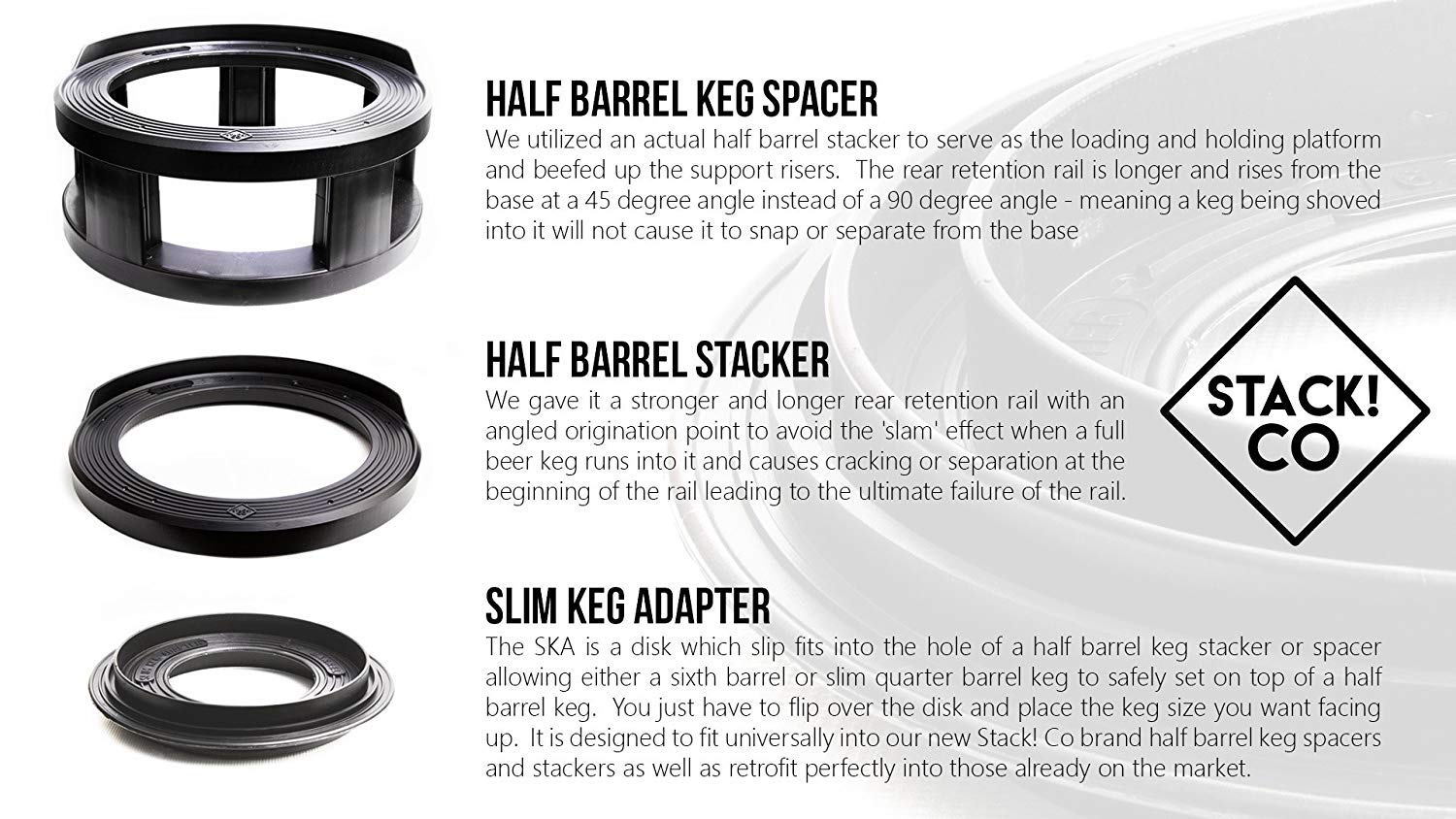 Half-Barrel Keg Spacer - Safely Stack Half-Barrel Kegs and Tap Both the Top Keg and Bottom Keg - Double the Floor Space of Your Walk-In Cooler