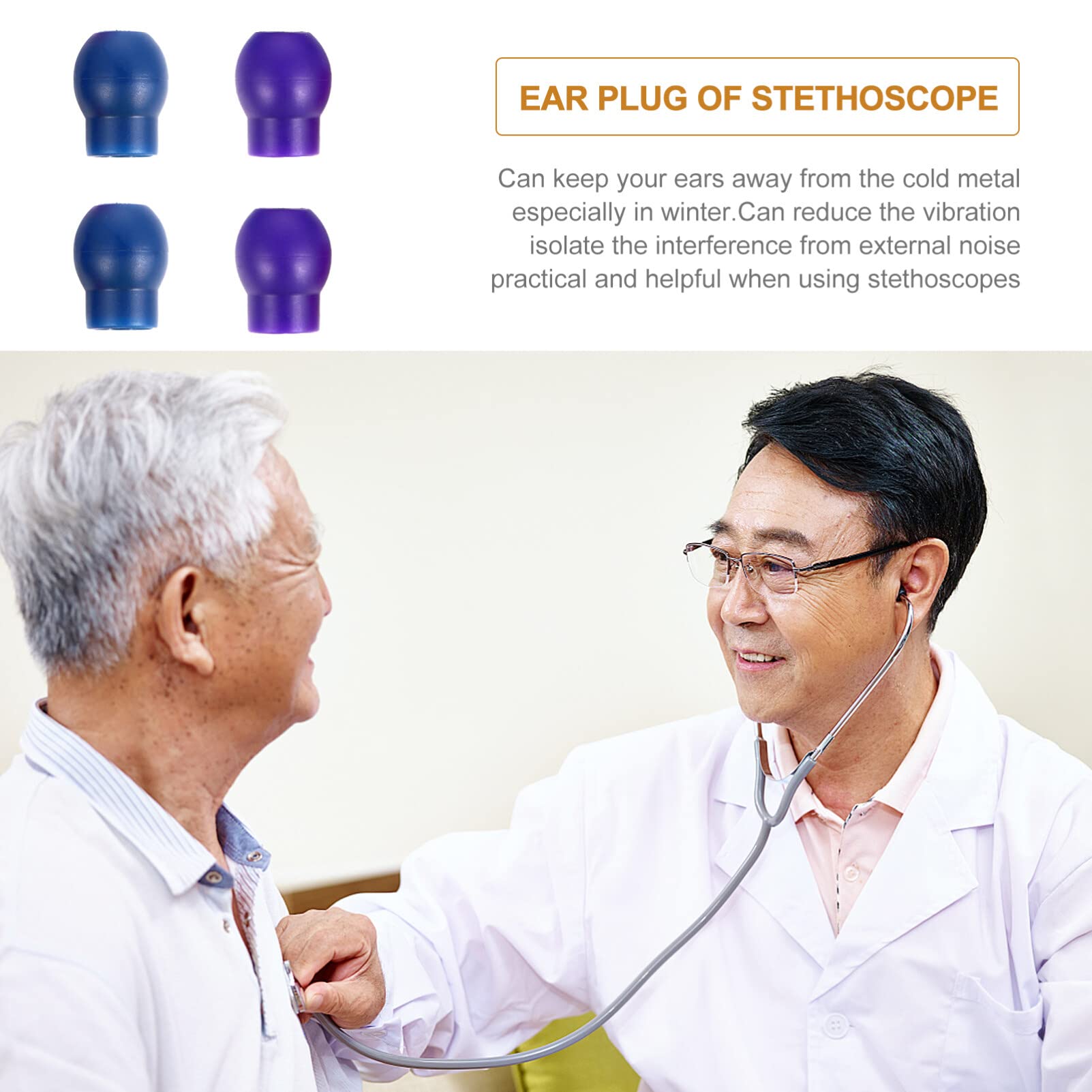 GLEAVI 10 Pairs Earplugs Stethoscope Replacement Parts Stethoscope Accessory Replacement Ear Tips Littman Stethoscope Silicone Gauges for Ears Stethoscope Earbud PVC Large