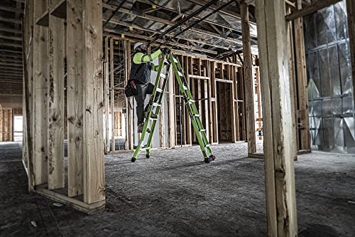 Little Giant Ladder Systems Conquest 2.0 All-Terrain, M17, 17ft, Multi-Position Ladder with Adjustable Outriggers, Fiberglass, Type 1A, 300 lbs Weight Rating, (17107-001)