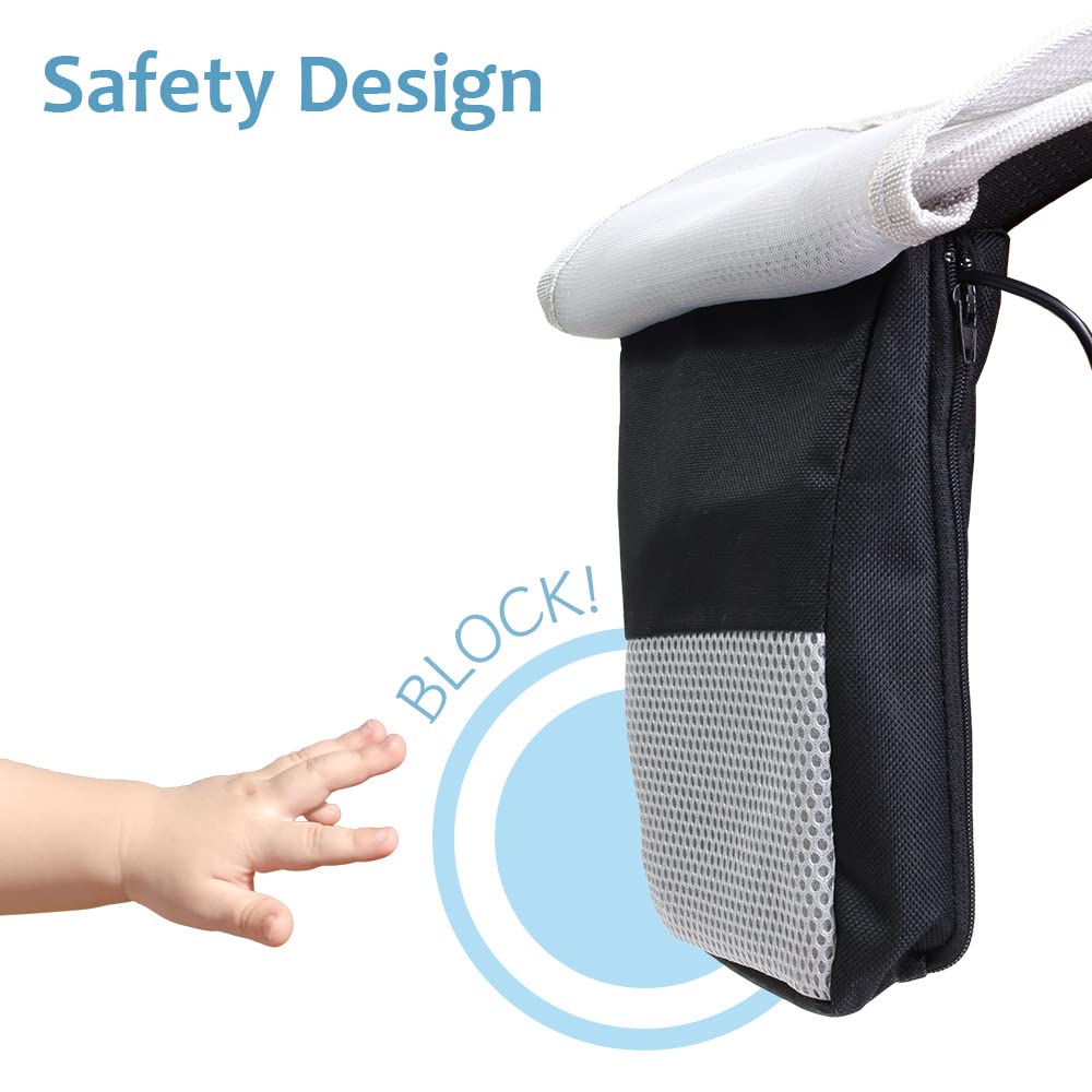 Japard Car Seat Cooling Pad Air Circulation for Baby Toddler Infant Kids Children, Stroller Liner Cool USB Powered, Waterproof/Comfortable/Adjustable Fan Speed – Black