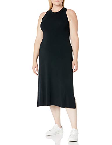 The Drop Women's Gabriela Halter Neck A-Line Side Slit Maxi Dress, Black, XL