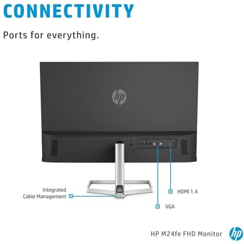 HP M24fe FHD Monitor 23.8-inch IPS AMD FreeSync 5ms GtG Response Time Eyesafe Certified On-screen Controls Low Blue Light Mode Anti-Glare, Black (Renewed)