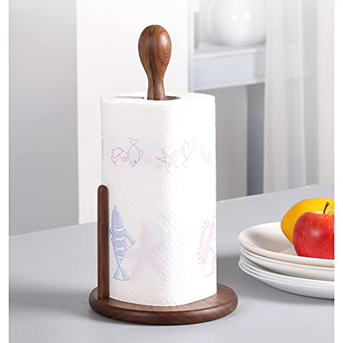 Kitchen Paper Roll Holder Paper Towel Rack Dining Table Kitchen Paper Roll Holder Vertical Paper Towel Storage Rack ( Color : Walnut Color )