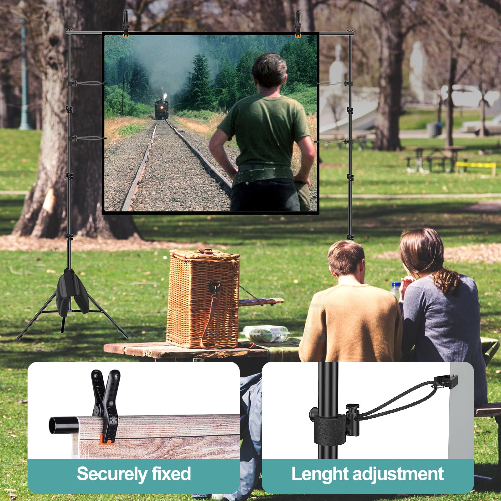 Emart Photo Backdrop Stand - 8.5 x 10ft Back Drop Adjustable Stand for Photoshoot, Photography Background Stand for Parties backdrops Hold