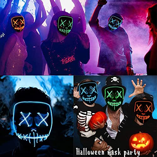 Digcreat Halloween Glowing Mask, LED Light up Masks for Gifts, Festival, Halloween Party(Red)