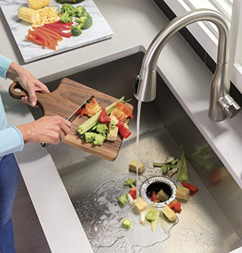 GE Continuous Feed Garbage Disposal, 3/4 Horsepower & 2,700+ RPM, Good for Grinding: Small Bones, Vegetable Peels, & Fruit Pits, Easy Install Kit Included, Non-Corded, GFC720N
