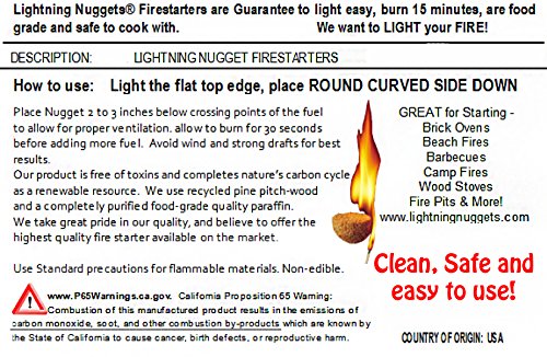 Lightning Nuggets n350 Fire Starter Box Bulk, 2" x 2" x 1.25", Tan