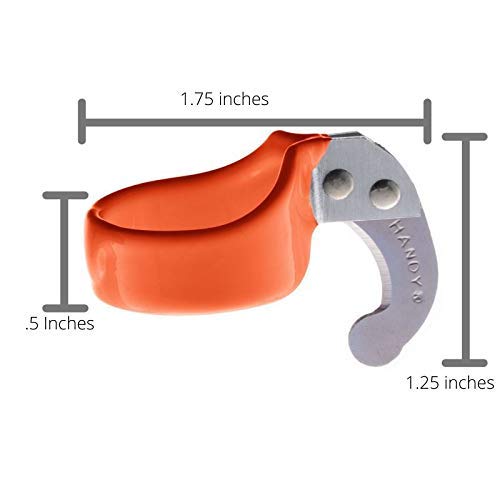 The Original Handy Safety Knife - Utility Ring Knife for Finger with Sharp, Curved Blade โ Ring Size 13 - Lime - Ball Point Blade โ Dozen โ by Handy Twine Knife