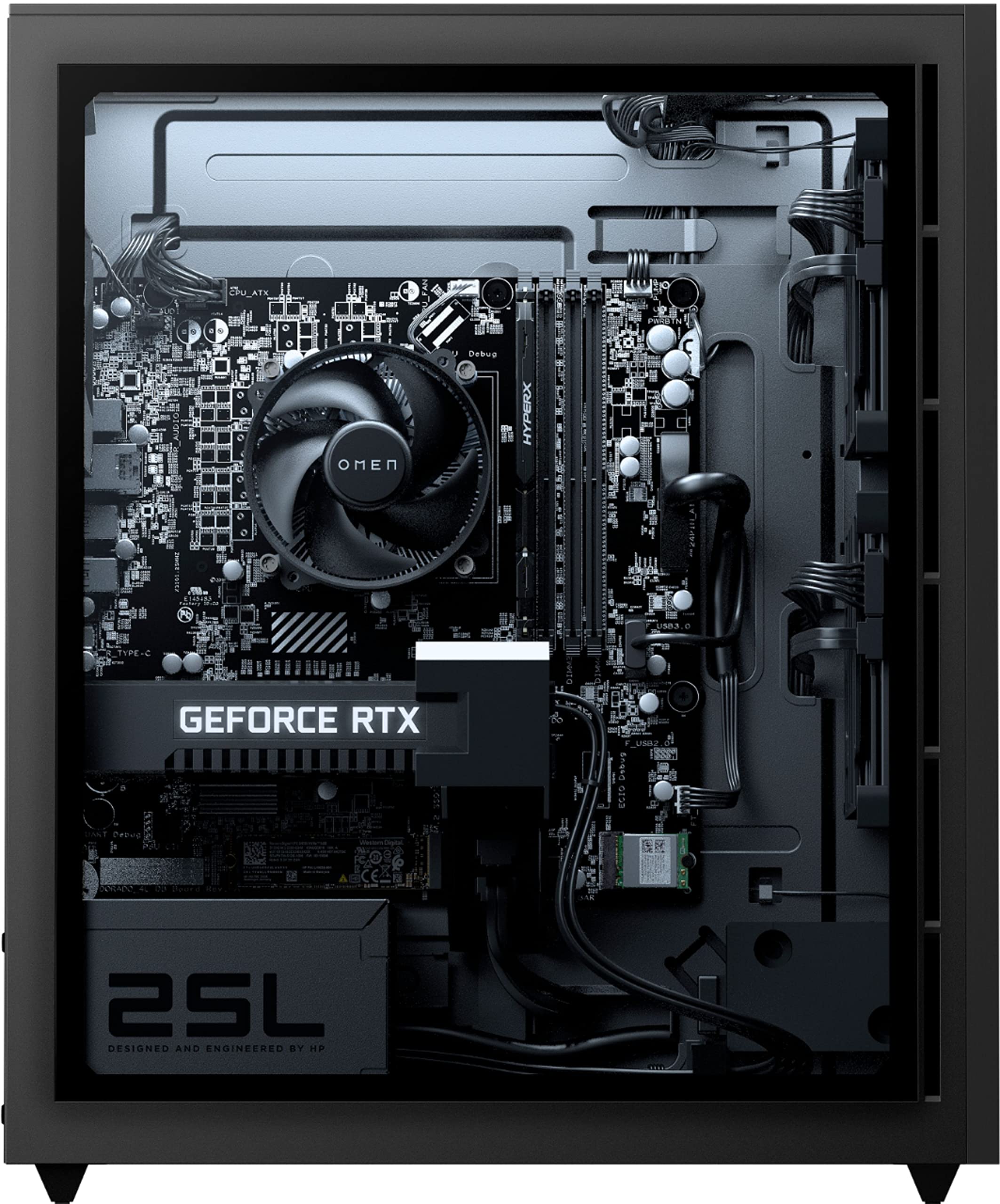 HP Newest OMEN 25L Gaming Desktop PC, Intel Core i7-10700 Octa-Core Processor, RTX 2060 Super, 64GB RAM, 2TB NVMe SSD, RGB Air Cooling, DP, HDMI, Wi-Fi 6, Windows 11 Home, Black