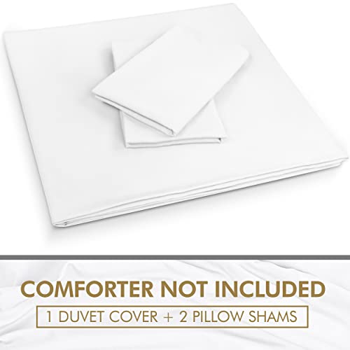 Utopia Bedding Duvet Cover Full Size Set with 2 Pillow Shams, 3 Pieces Comforter Cover with Zipper Closure, Ultra Soft Brushed Microfiber, 80 X 90 Inches (White)