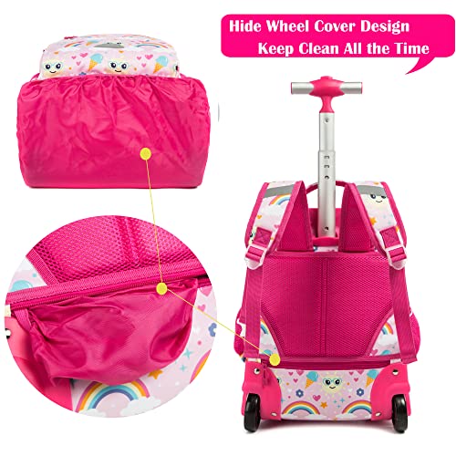 MOHCO Rolling Backpack 16 inch Kids Wheeled School Backpack Set for Boys and Girls