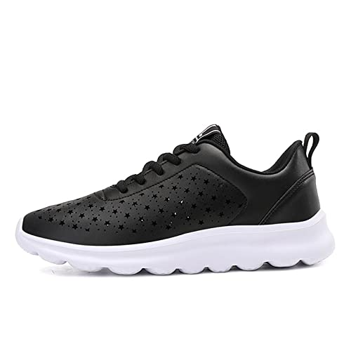 FASDNENDYS Women's Simple and Fashionable Hollow Round Head Solid Color Lightweight Breathable Soft Bottom So Shoes Kids Black