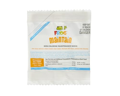 FROG Maintain Non-Chlorine Shock Treatment for Hot Tubs, Quick and Easy Single Dose Shock Treatment Packet, Chlorine and Cyanuric Acid Free, for use in spas up to 600 gallons