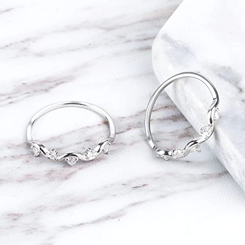 EACHSTYLE Mom Ring, 925 Silver Wave Ring, Mother Daughter Rings, Highs and Lows Ring, Birthday Gifts for Women, Inspirational Gift for Her (10)