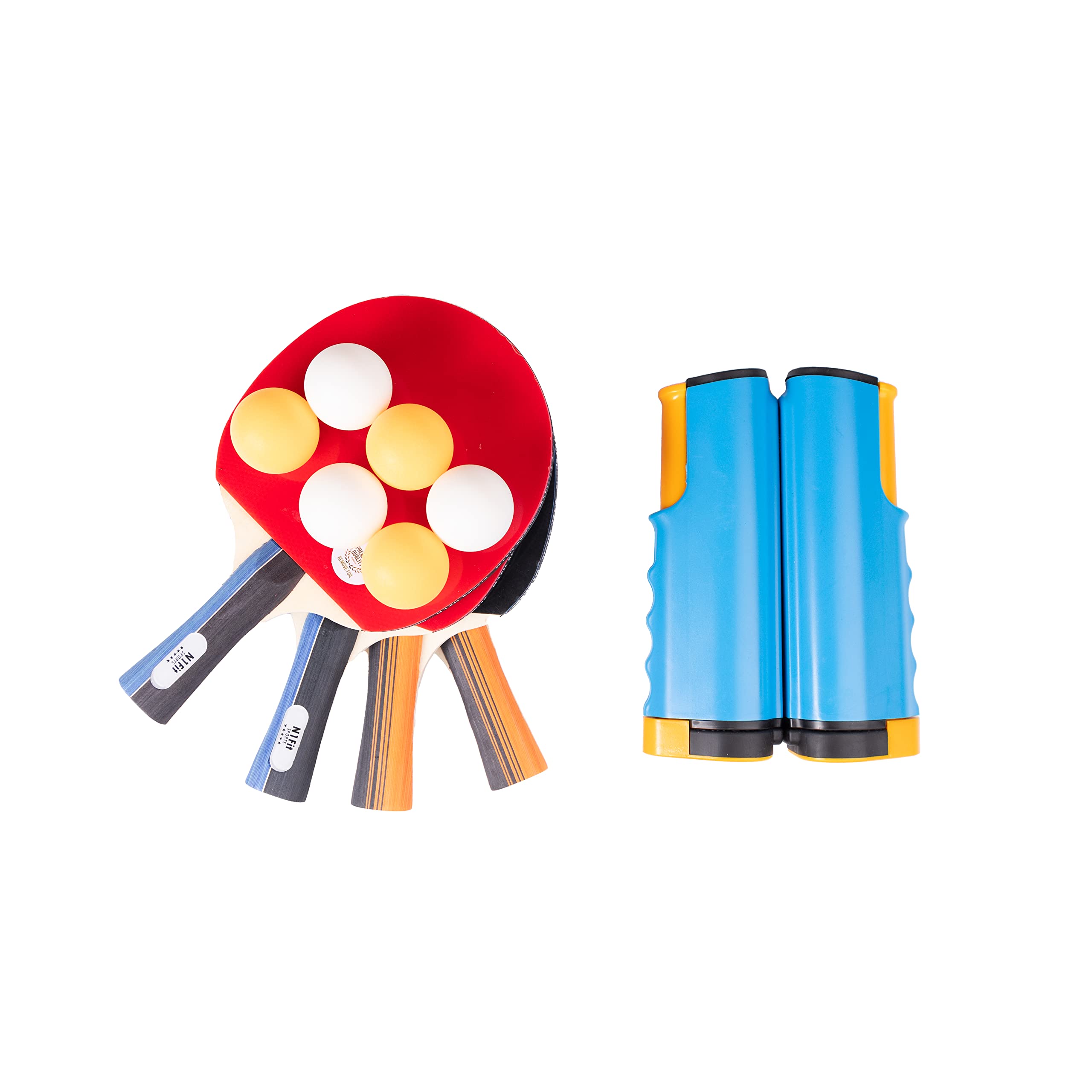 Game Point Portable Ping Pong Paddle Set โ Indoor and Outdoor Table Tennis Game Set with Retractable Net, 4 Paddles, 6 Balls, and Carrying Case