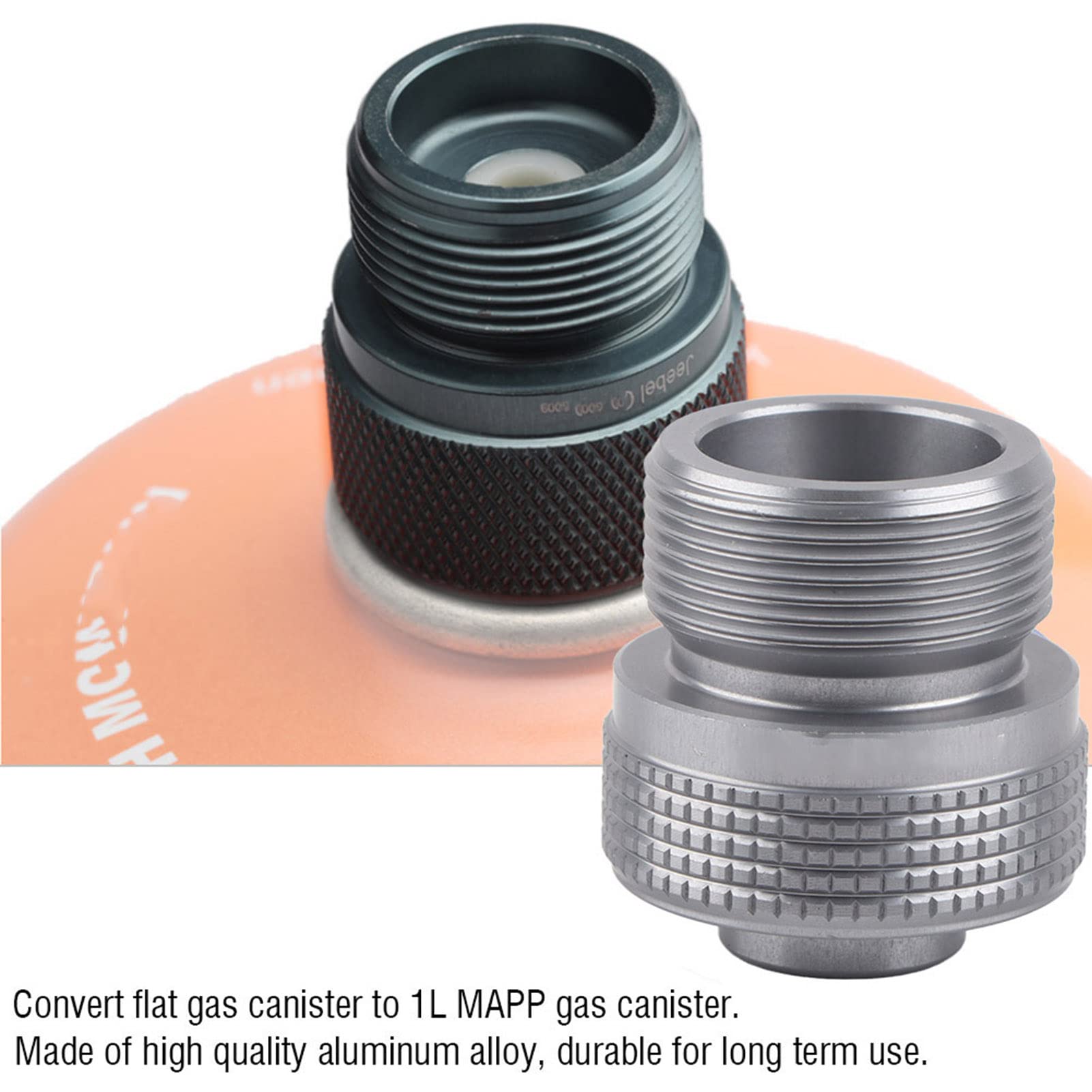 Dioche Gas Adapter, Camping Gas Canister Adapter Convertor Valve Flat Canister to 1L MAPP Gas Adapter