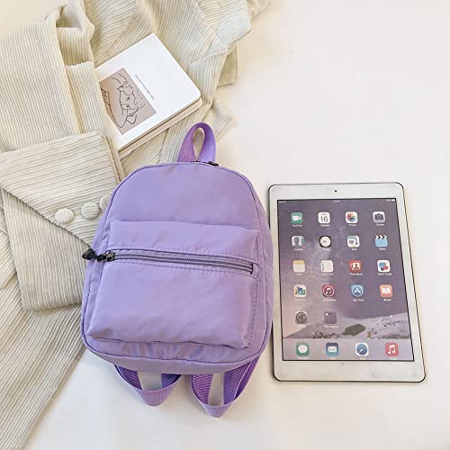 LAKEDREAM Casual Nylon Women Mini Backpack Fashion Solid Color Preppy Style Female Small Travel Knapsack Rucksacks (Style A White)