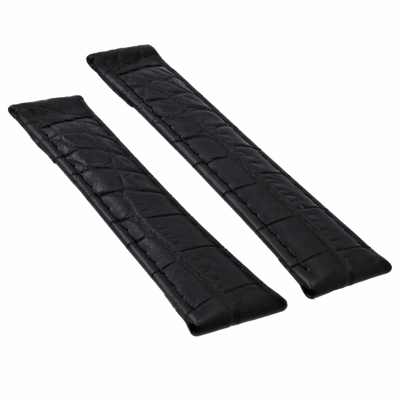 Ewatchparts CROC LEATHER STRAP BAND COMPATIBLE WITH ROLEX DAYTONA 116518 16519 16520 16523 BLACK REGULAR
