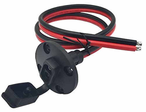 Halokny 10AWG Solar SAE Socket sidewall Port, 2 Feet SAE Solar Quick Connect Panel Flush Mount Plug Cable, Weatherproof SAE Extension Cable, with 4 Screws, for Automobile and Solar Panel